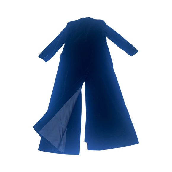 Jackets & Coats | Very Long Black Velvet Double Breasted Vintage Coat ...